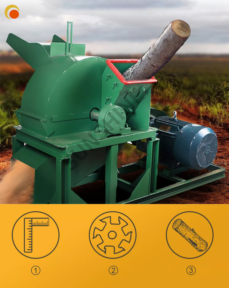 Large wood shredder wet and dry branch wood sawdust bamboo grass ...